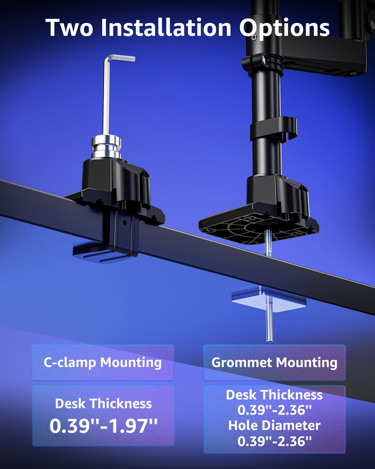 MOUNTUP Dual Monitor Stand for 49'' Curved Screen Stacking, Heavy Duty