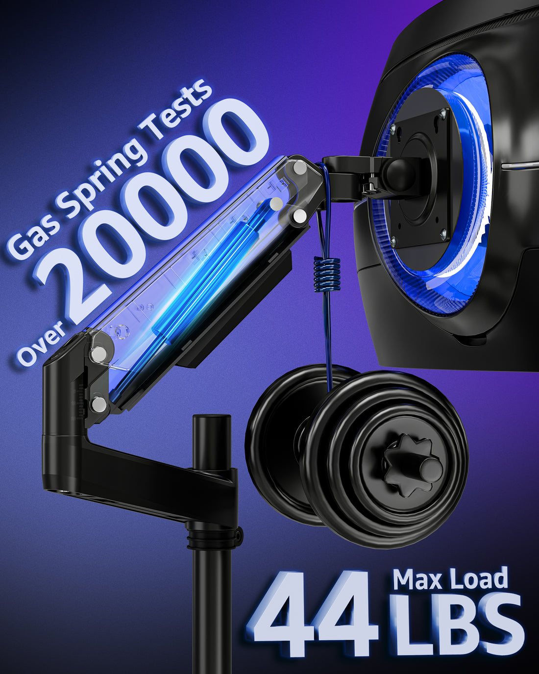 MOUNTUP Dual Monitor Stand for 49'' Curved Screen Stacking, Heavy Duty