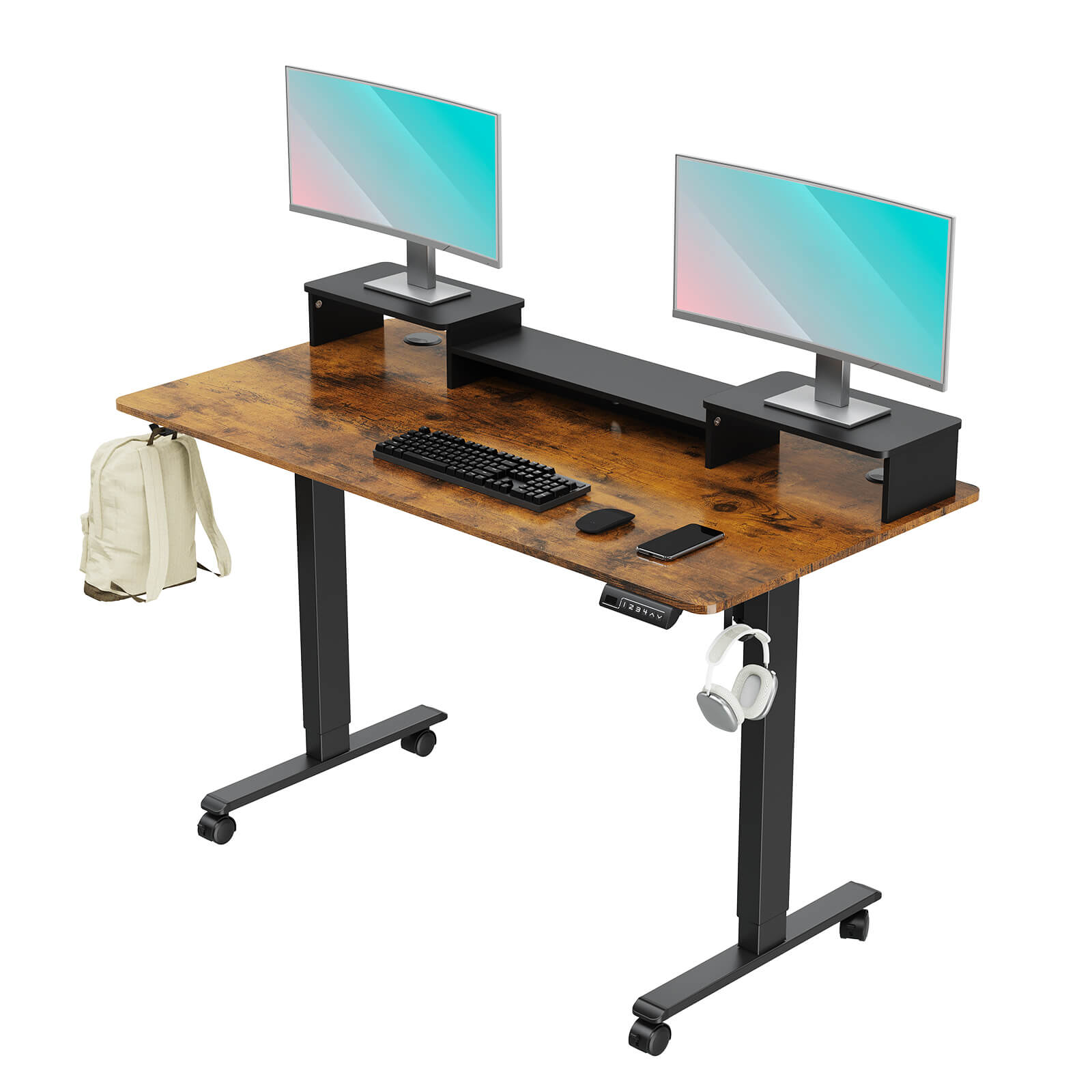 Standing Desk 74-120cm Height Adjustable Electric Computer Desk MUD321 ...