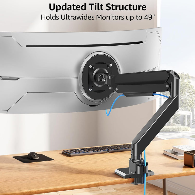 MOUNTUP Heavy Duty Monitor Arm for 49 inches, 44 lbs Curved Screens MU