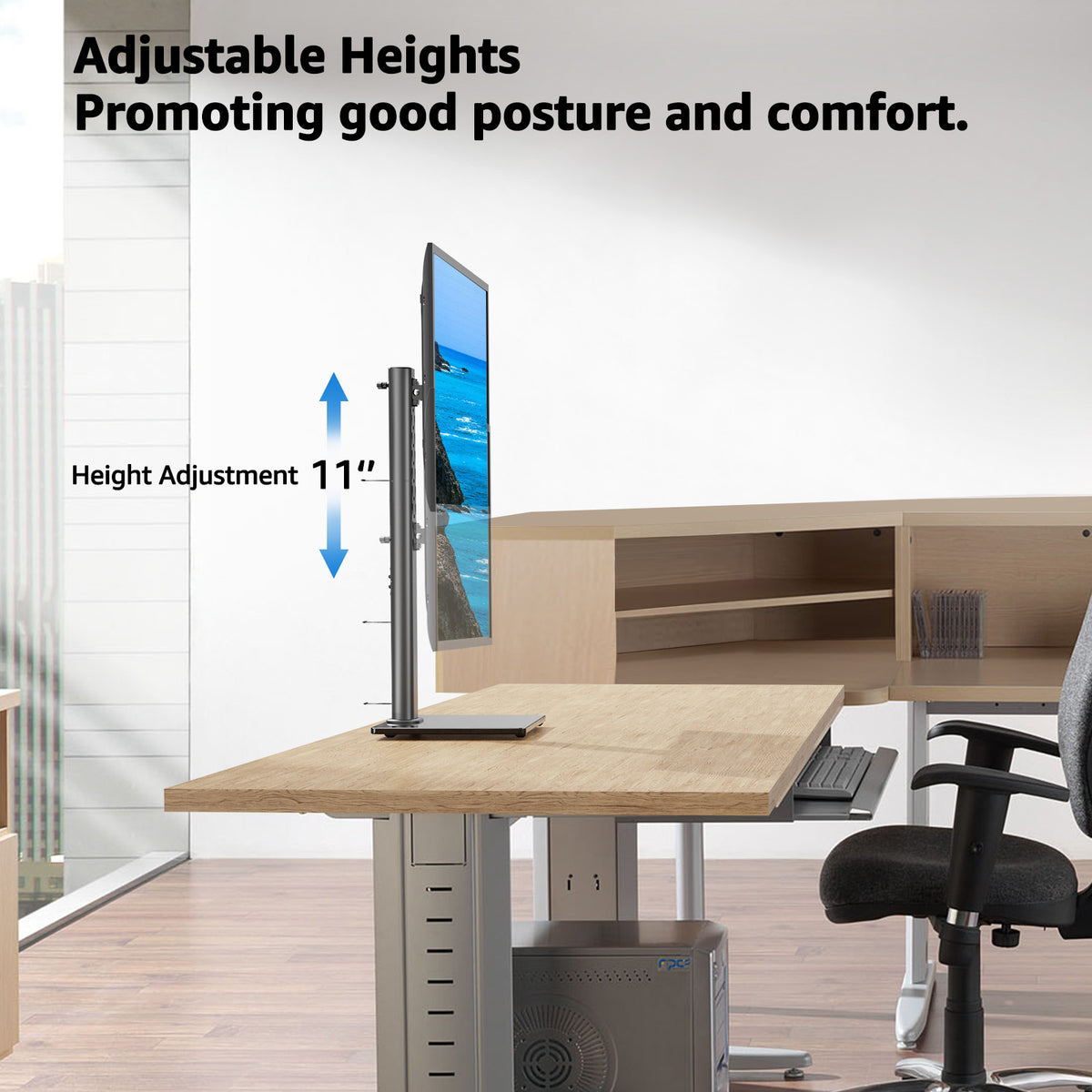 Vertical Dual Monitor Stand for 13"-42'' Monitors MU1005 – MOUNTUP