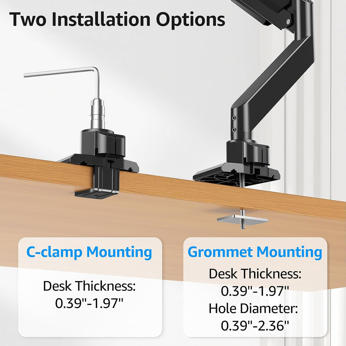 MOUNTUP Heavy Duty Monitor Arm for 49 inches, 44 lbs Curved Screens MU