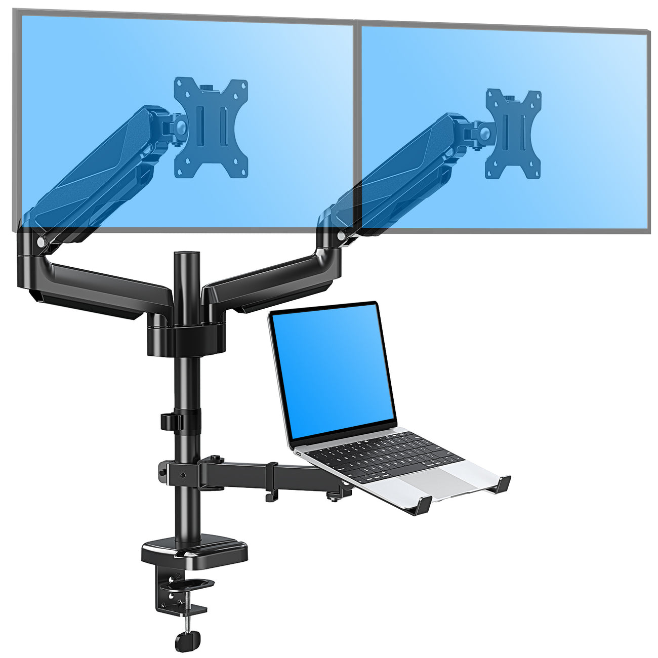 Laptop and Monitor Stand for Two Monitor 32 inch & Laptop 17 inch – MOUNTUP