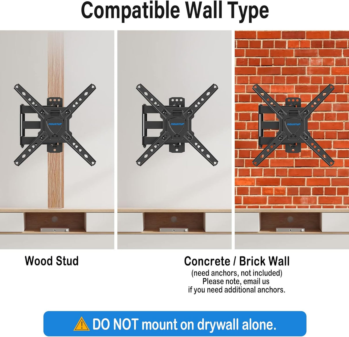 Full Motion TV Wall Mount for 26''-50" TVs MU0018 – MOUNTUP