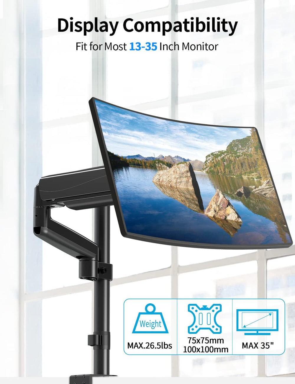 MOUNTUP Single Monitor Desk Mount for 13''-35'' Monitors MU6005