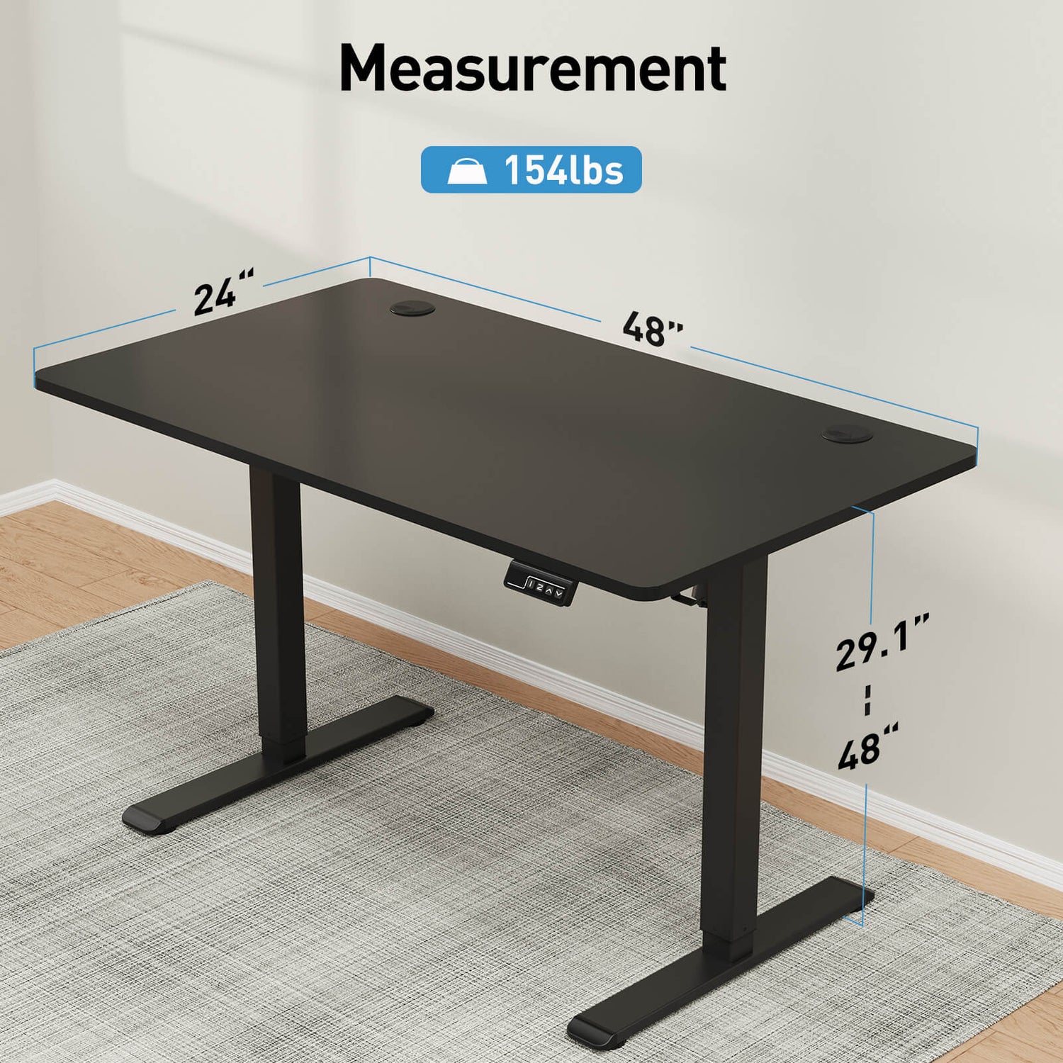 Height Adjustable Electric Standing Desk - Black – MOUNTUP