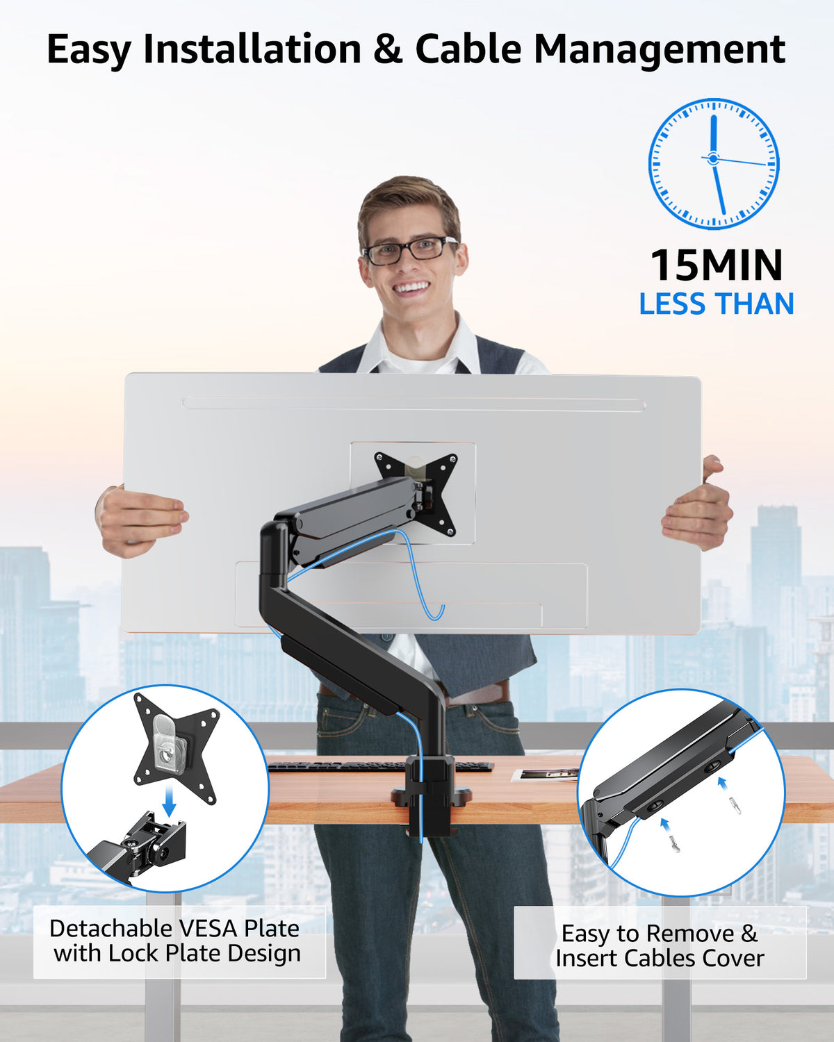 Single Monitor Ultrawide Desk Mount for 19"-49" Monitors MU7011 – MOUNTUP
