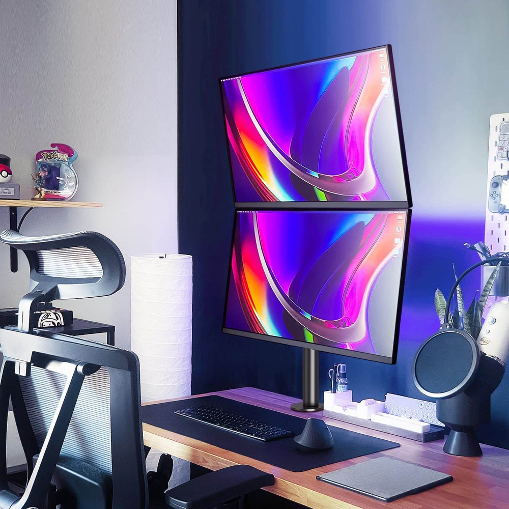 MOUNTUP Vertial Dual Monitor Desk Mount for Max 32'' Monitors MUA3004