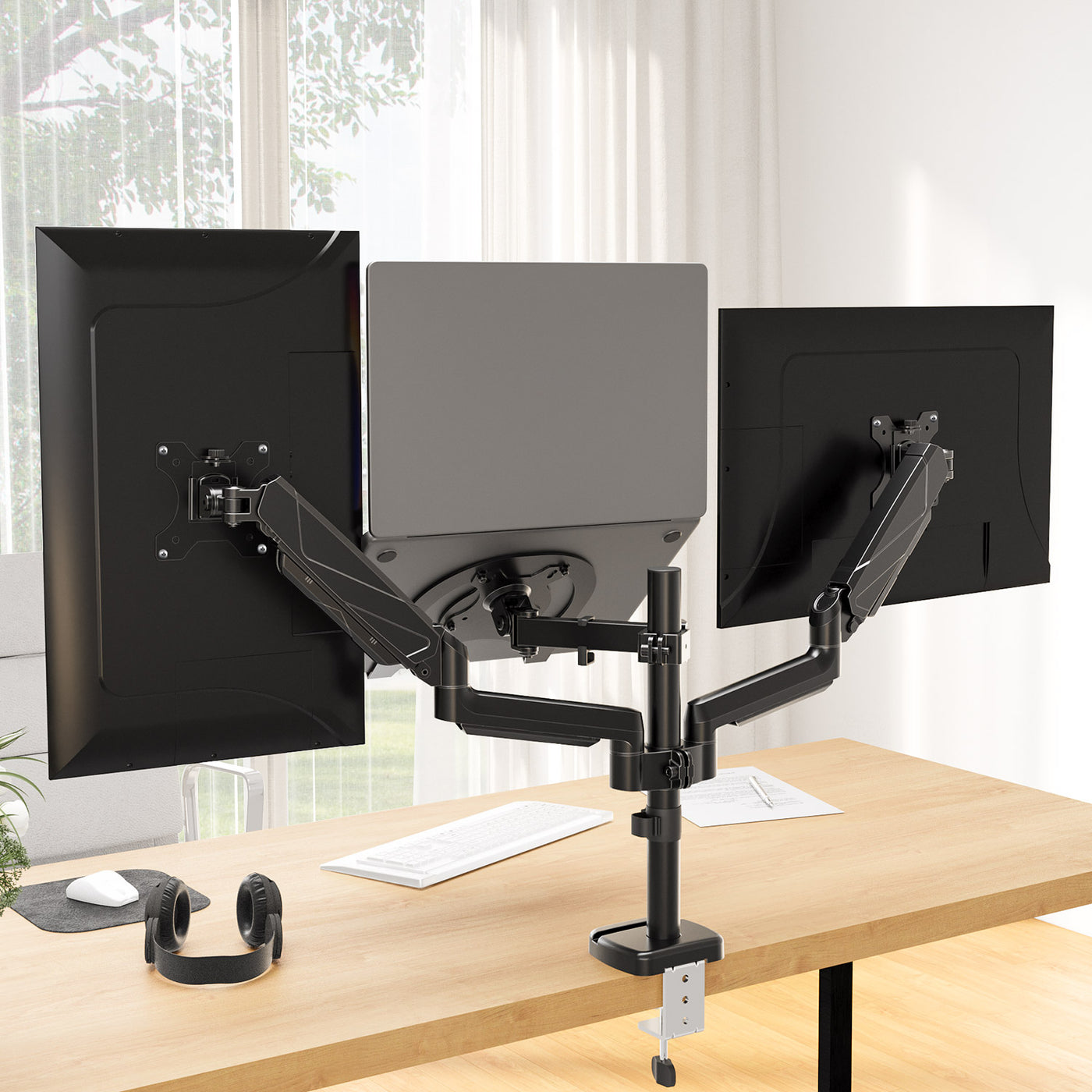 Laptop and Monitor Stand for Two Monitor 32 inch & Laptop 17 inch – MOUNTUP