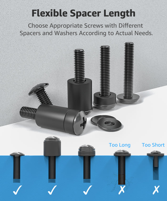 MOUNTUP Universal TV Mounting Hardware Screw Kit with Box - M4 M6 M8 S