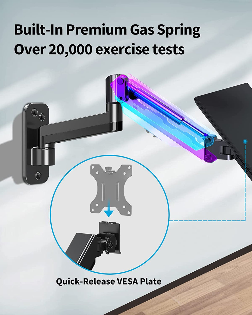 Single Monitor Wall Mount Black for Office, Home, Dorm – MOUNTUP