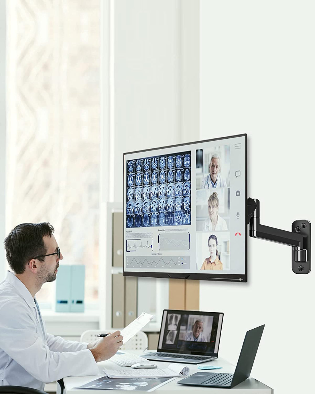 Single Monitor Wall Mount Black for Office, Home, Dorm – MOUNTUP