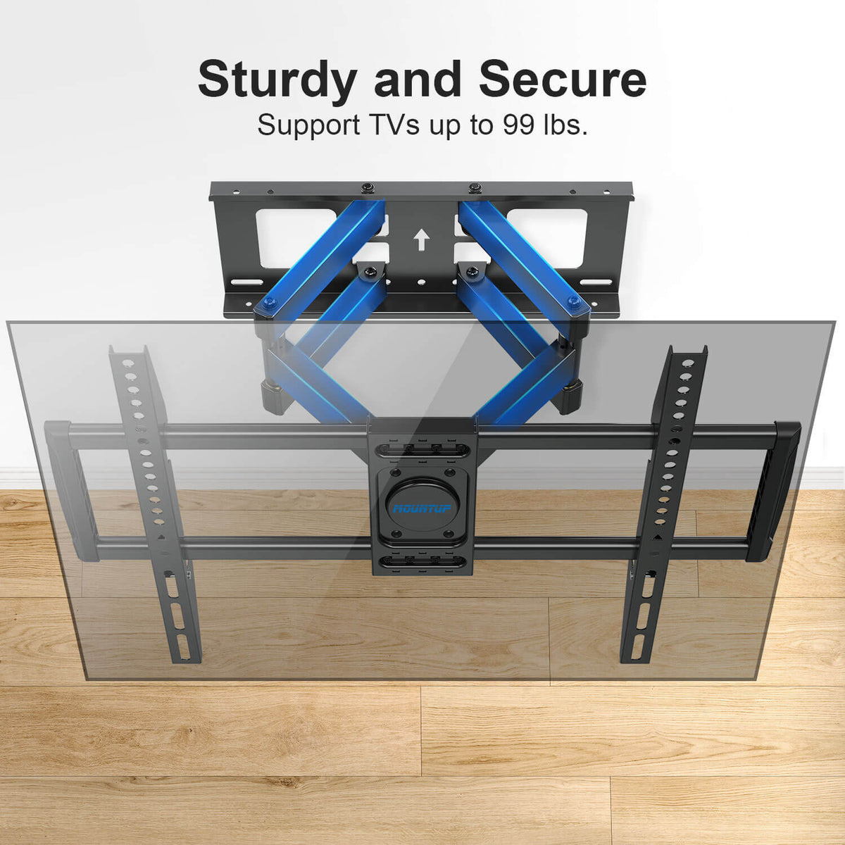 Full Motion TV Wall Mount for Large 42-75 inch TVs - MOUNTUP