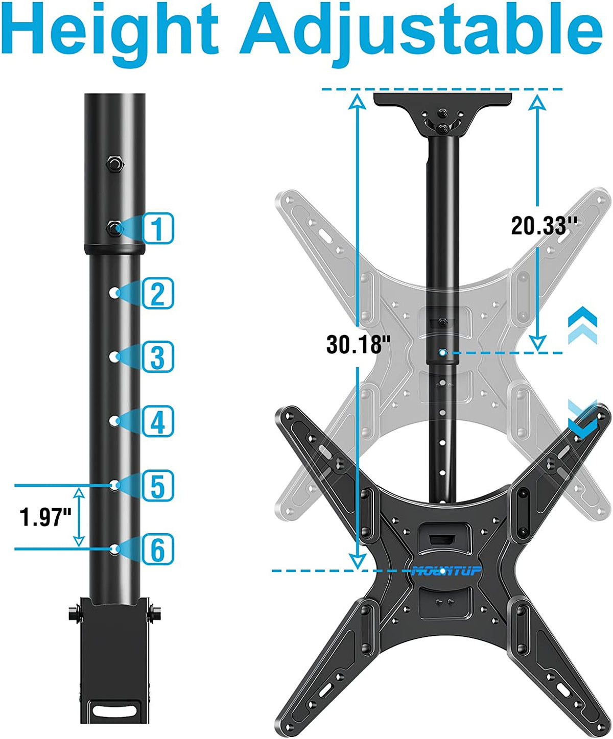 Ceiling TV Mount for 24-65 inch TVs - MOUNTUP