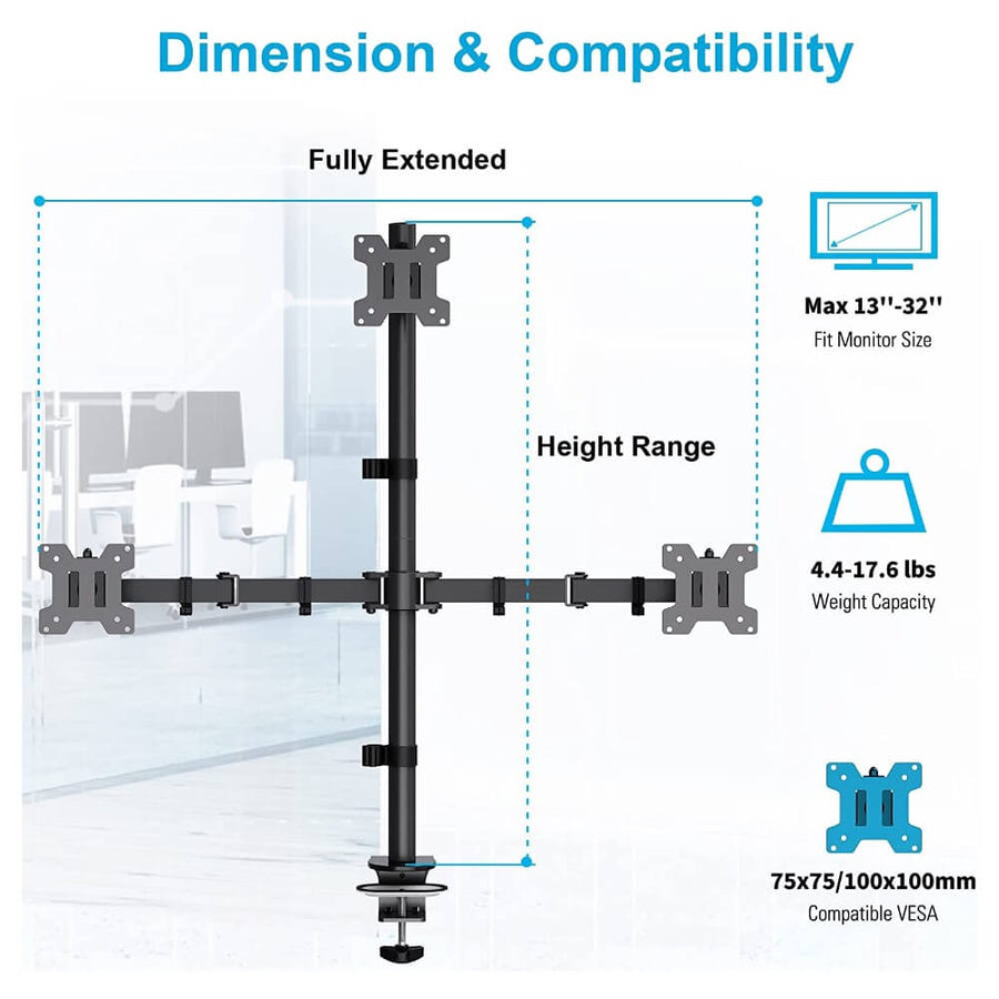 Triple Monitor Stand Desk Mount for Three Monitors 32 inch - MOUNTUP